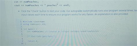 Solved Cin ≫ Numpeaches Cout ≪