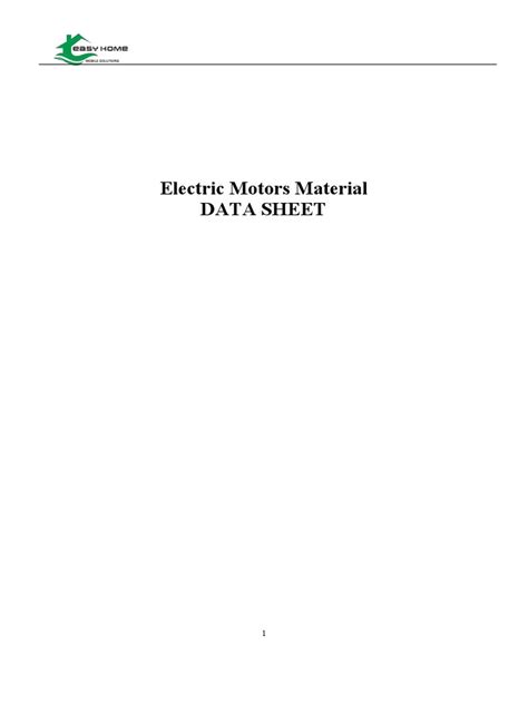 Electric Motors Material Data Sheet 20221028v0 1 Download Free Pdf