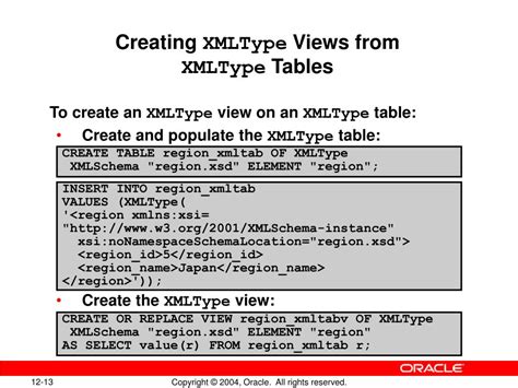 Ppt Creating Xmltype Views Powerpoint Presentation Free Download