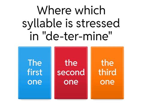 Stressed Syllable Quiz