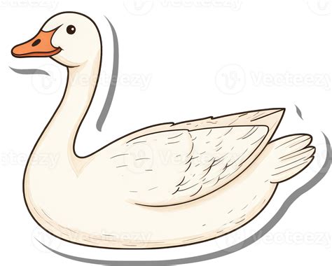 A Cute White Goose Illustration Image 55447489 Png