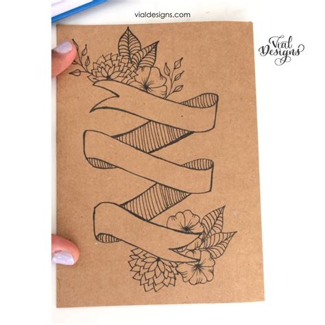 Ribbon Banner Doodle Diy Mothers Day Card With Hand Lettering