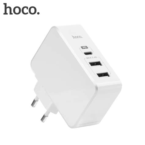 HOCO W USB Type C Charger Fast Type C Wall Charger Adapter QC Dual USB Charger For Apple