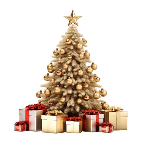Golden Christmas Tree Pngs For Free Download