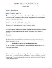 Module Lab Worksheet Intrusion Detection Using SNORT Docx CSIA Cybersecurity II Lab