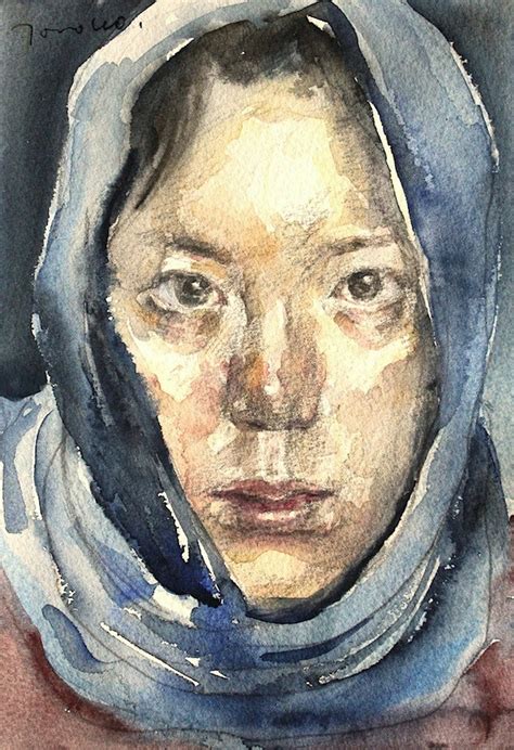 水彩画 自画像 One Day