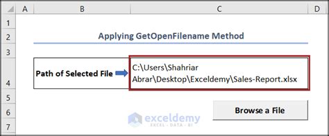 How To Browse For File Path Using Excel Vba 3 Methods