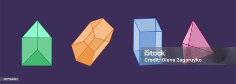 기본 기하학적 도형 집합입니다 사면체 프리즘 평행 육면체 등각투영 뷰 0명에 대한 스톡 벡터 아트 및 기타 이미지 0명 3차원 형태 개념 Istock
