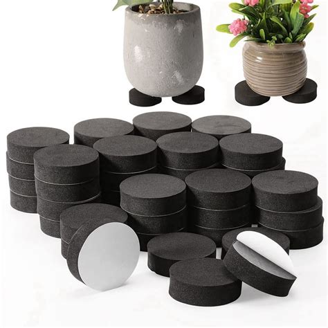 48pcs Plant Risers Natural Rubber Flower Pot Mat Invisible For Heavy