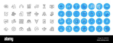 Cashback Genders And Smartphone Statistics Line Icons Pack For Web