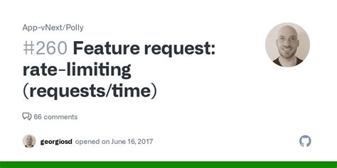 Feature Request Rate Limiting Requests Time · Issue 260 · App Vnext Polly · Github