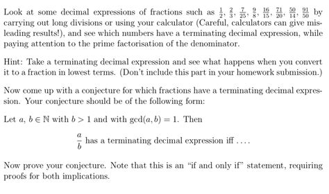 Solved Look At Some Decimal Expressions Of Fractions Such As