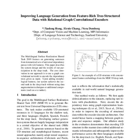 Improving Language Generation From Feature Rich Tree Structured Data