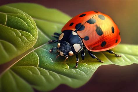 Ladybug Insect Closeup Macro Generative Ai Stock Illustration Illustration Of Closeup Macro