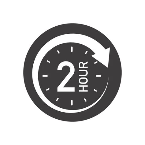 Seven Hours Icon Arrow Black White Vector Symbol Stock Vector By