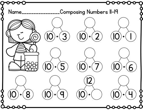 K 1 Teen Numbers {compose And Decompose W Number Bonds} Worksheets Worksheets Library