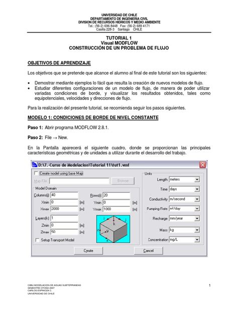 Tutorial De Modflow Construcción De Modelos De Flujo Subterráneo Con