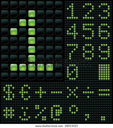 Dot Matrix Digits Symbols Stock Vector Royalty Free 28013425 Shutterstock