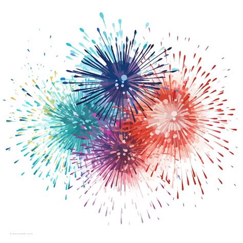 premium vector color festive exploding fireworks elements