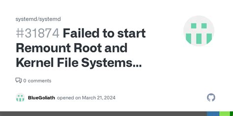 Failed To Start Remount Root And Kernel File Systems Error But OS Boots Fine Issue