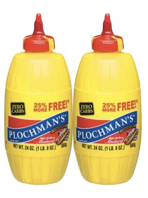 Plochmans Mustard Yellow Mild 24oz Container Pack Of