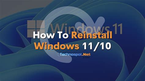 How To Reinstall Windows From BIOS