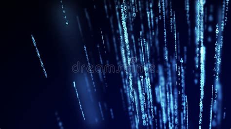 Technology Binary Code Random Falling Digits On Screen Hacked Software Matrix Sciense