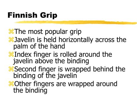 Types Of Javelin Grips At Jeremy Fenner Blog