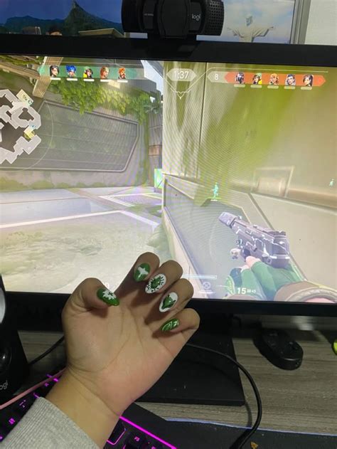 Skye Valorant Nails Uñas Neon Nails Nails Cute Nails