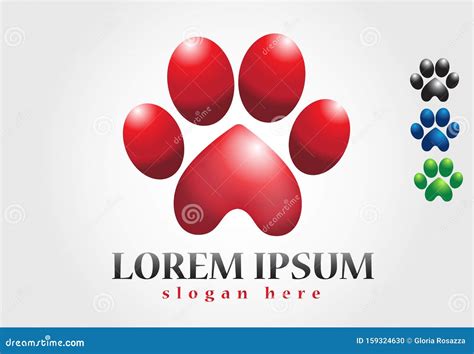 Paw Print Logo Icon Set Stock Illustration Illustration Of Black