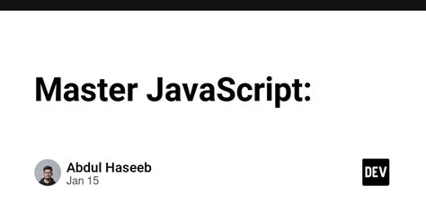 Master Javascript Rdevto