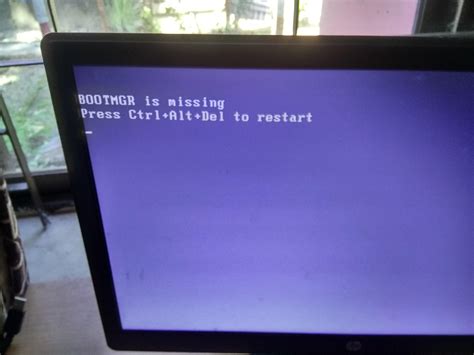 can t get rid of this bootmgr is missing error i know this is a