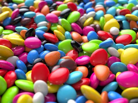 Thousands Of Small Bright And Colorful Small Pebbles Closeup Shot