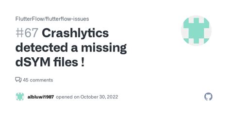 Crashlytics Detected A Missing Dsym Files · Issue 67 · Flutterflow