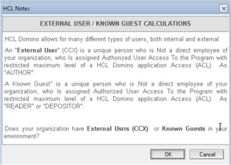 External Users Box Is Missing A Yes No Option Issue HCL TECH SOFTWARE Domino License