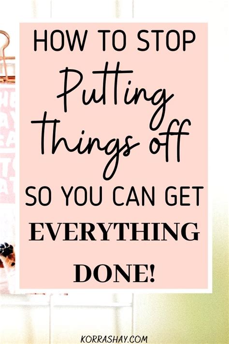Pushing Past Procrastination Stop Procrastinating Tips Artofit