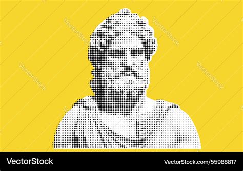 Stylized Portrait Of A Classical Philosopher Vector Image