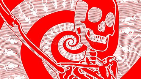 Dancing Skeleton In Comic Style White And Red Textures And Patterns Stock Footage Video Of