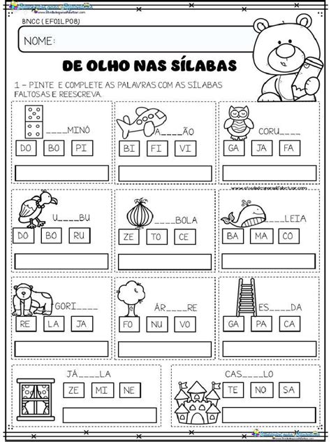Complete As Sílabas Faltosas Pdf