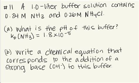 Solved A Liter Buffer Solution Contain MNH And Chegg Com