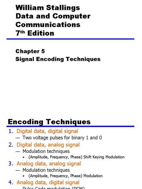 signal encoding techniques pdf modulation digital signal