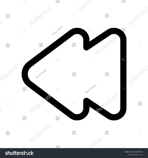 Editable Vector Rewind Arrow Icon Black Stock Vector Royalty Free 2268618951 Shutterstock