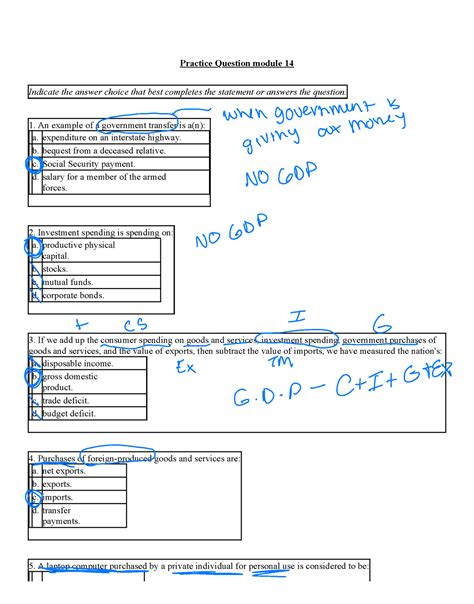 Practice Question Module 14 Question Practice Question Module 14 Indicate The Answer Choice