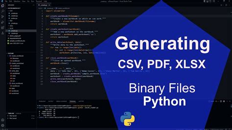 generating csv pdf xlsx files inside python youtube