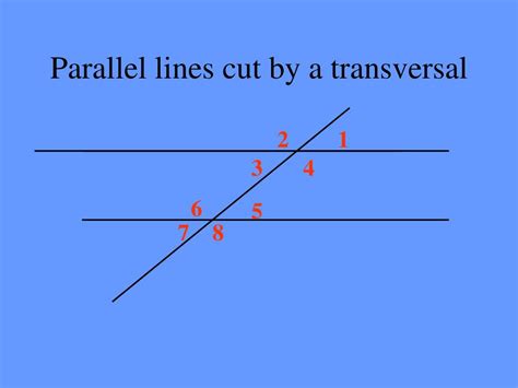 PPT PARALLEL LINES CUT BY A TRANSVERSAL PowerPoint Presentation Free Download ID