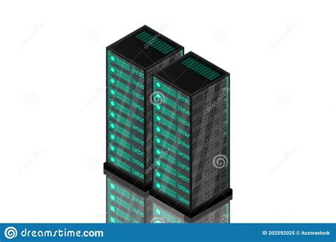 Mainframe Powered Server High Technology Concept Data Center Cloud Data Storage Stock Vector