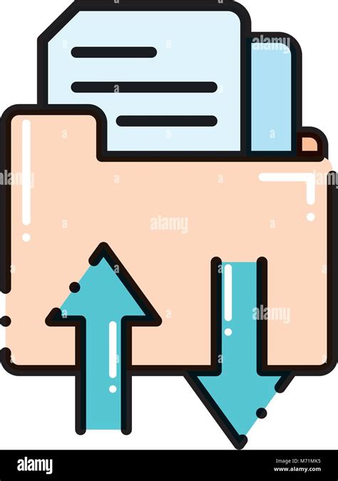 dashed line file folder with loading documents information vector