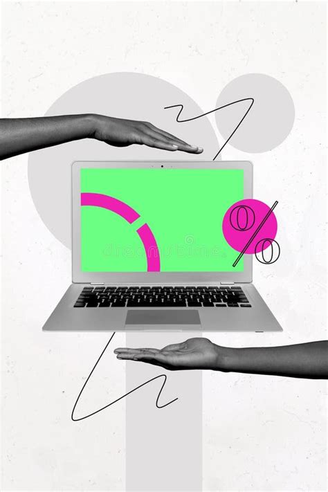 Vertical Poster Collage Computer Digital Device Laptop Screen Infographic Stats Rate Percentage