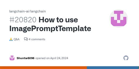 How To Use ImagePromptTemplate Langchain Ai Langchain Discussion GitHub