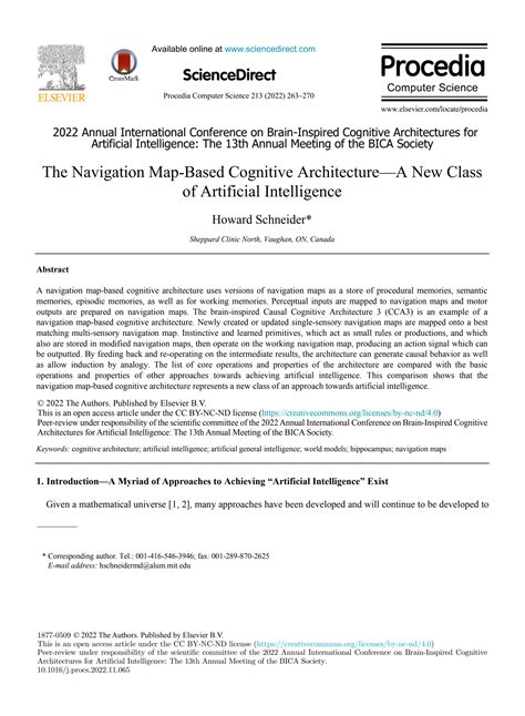 Solution The Navigation Map Based Cognitive Architecture A New Class
